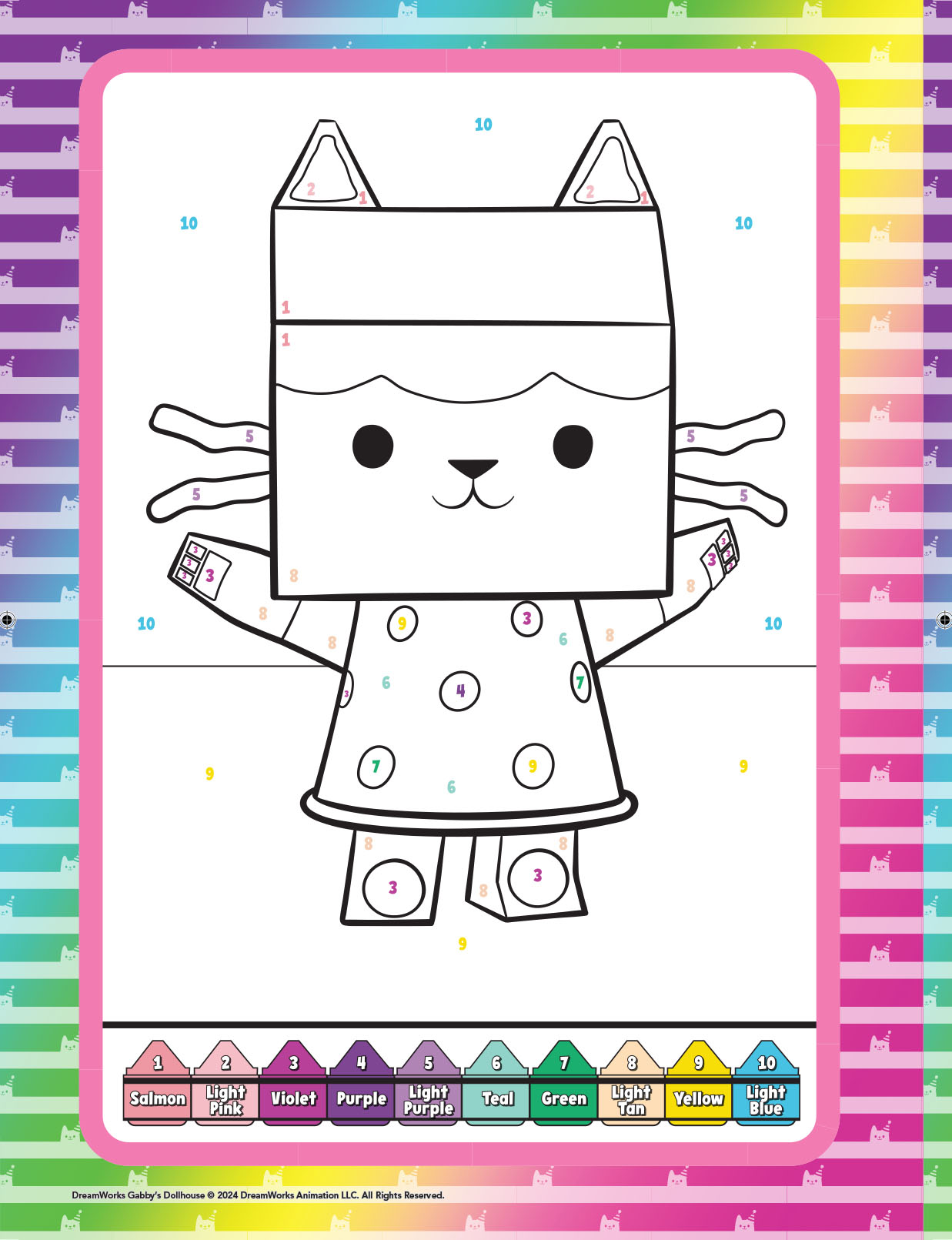 Learning is Fun. GABBY'S DOLLHOUSE COLOR BY NUMBER